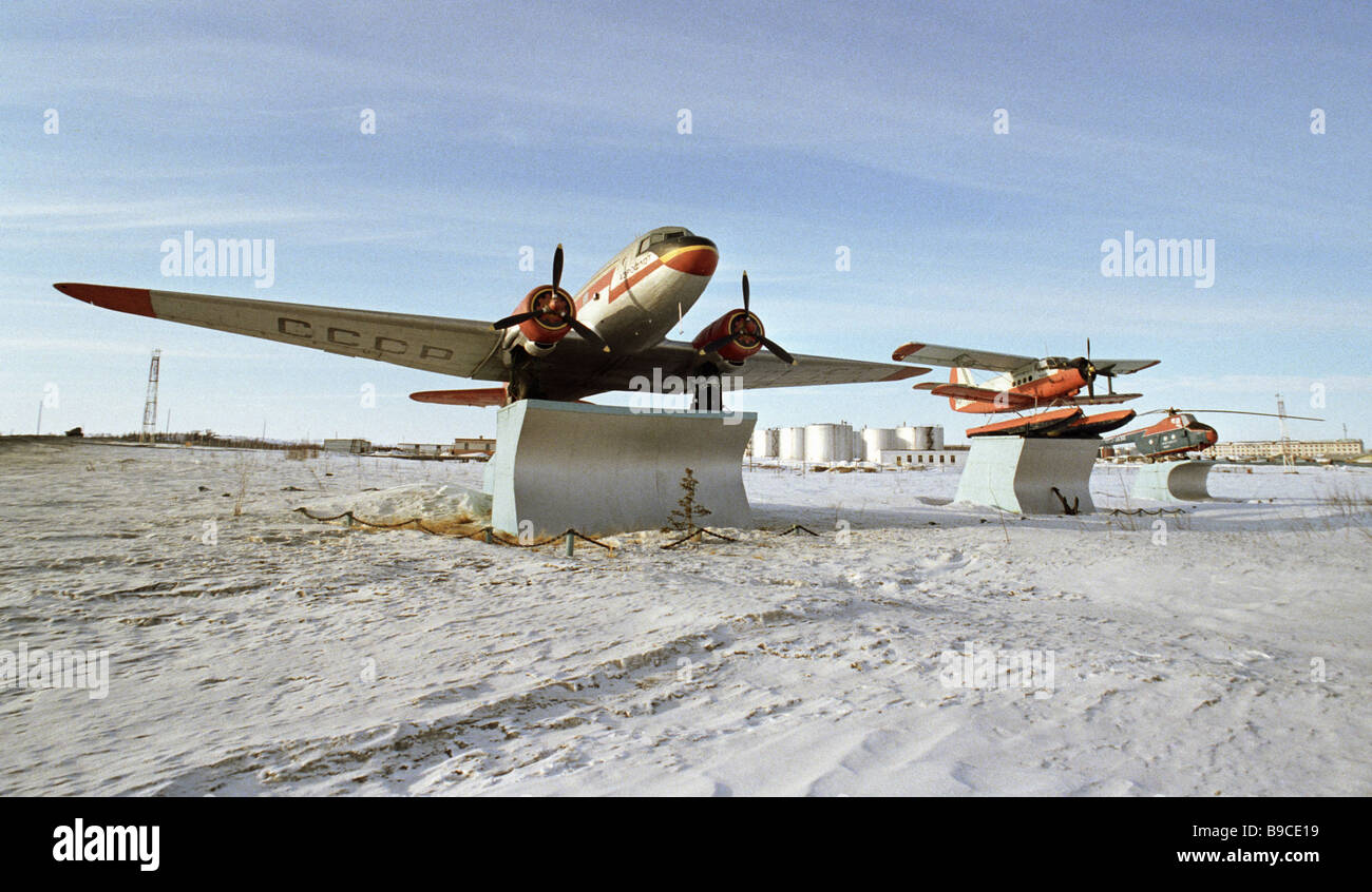 Aircraft used for Arctic exploration Salekhard Stock Photo - Alamy