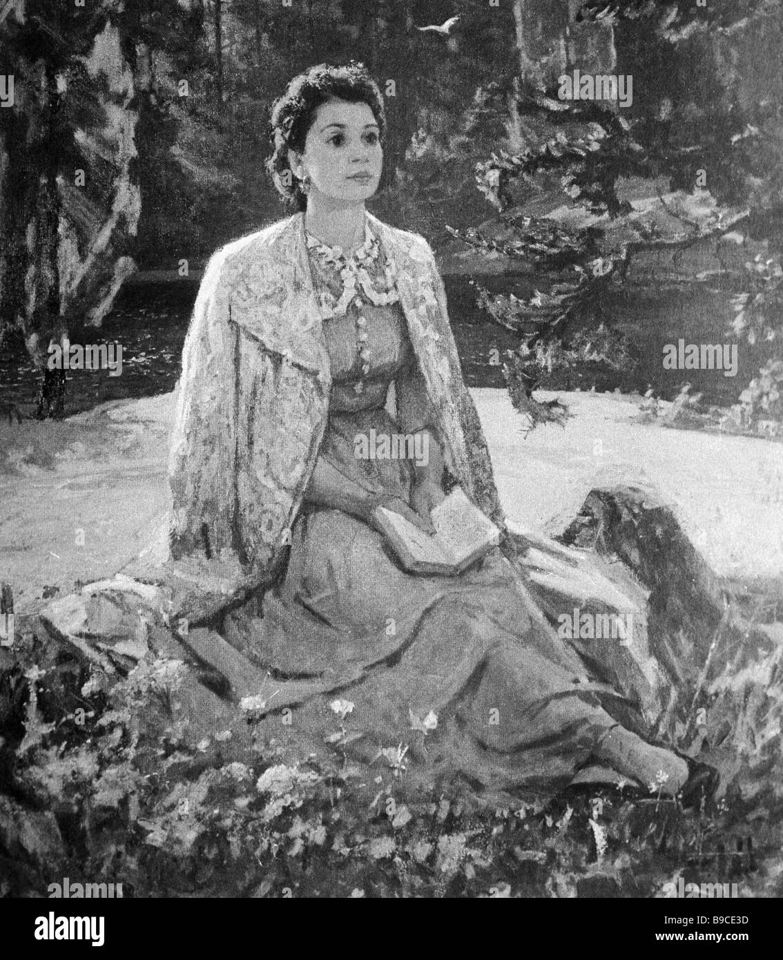 Fedor Reshetnikov Portrait of Lydia Brodskaya Oil on canvas 1948 Stock ...