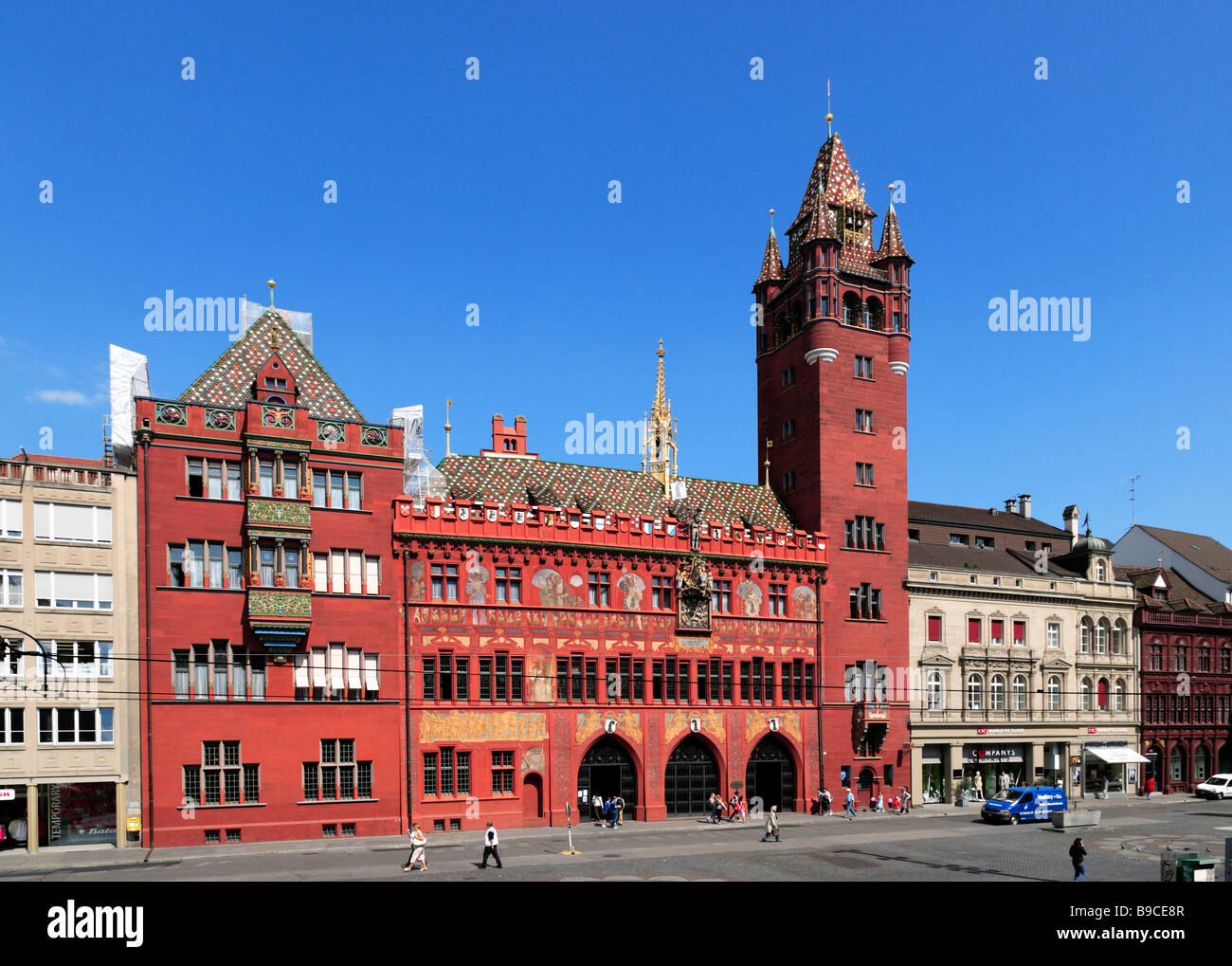 Town hall at market square Basel Canton Basel Stadt Switzerland Stock ...