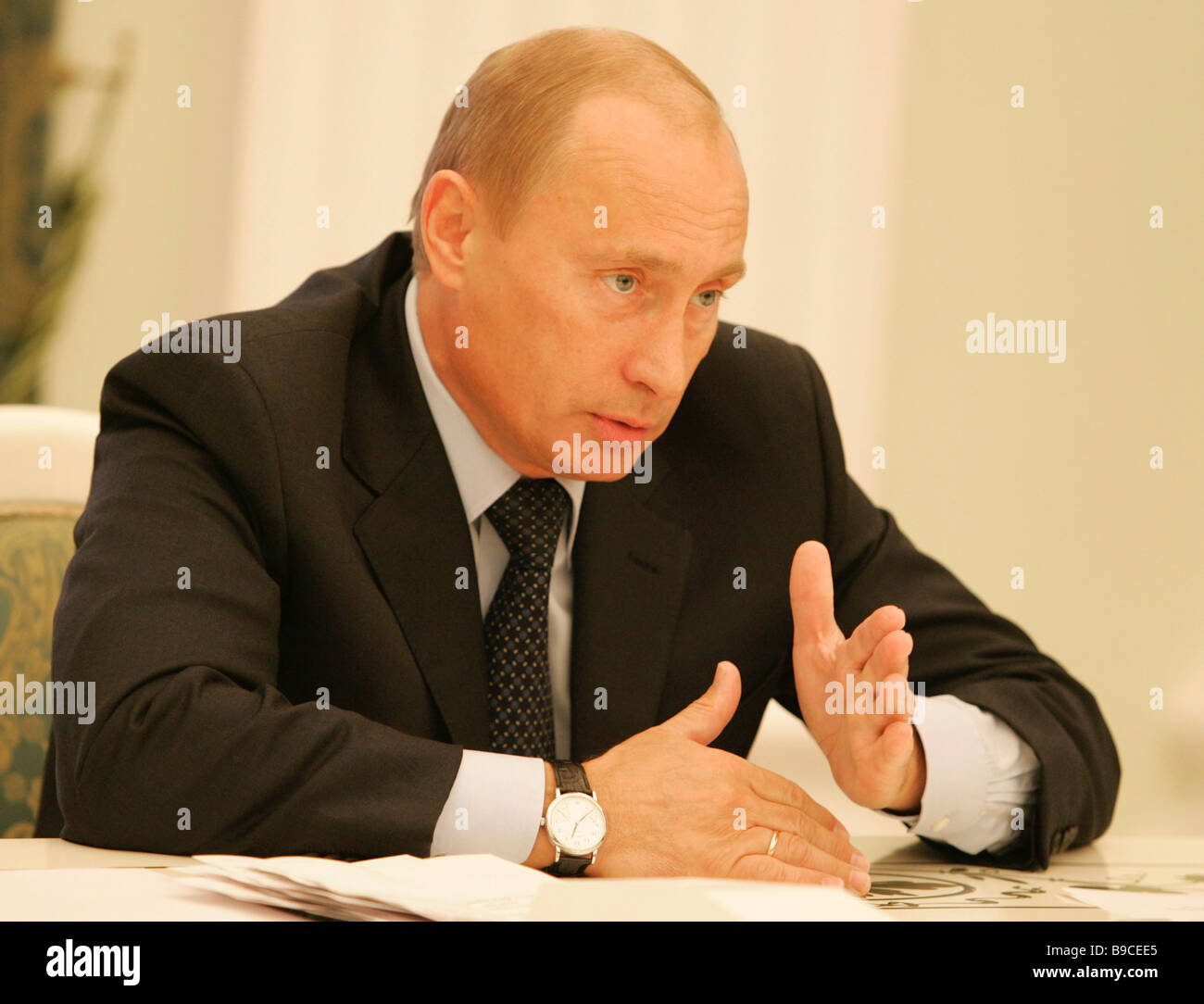 President Vladimir Putin speaking at a meeting with the State Duma ...