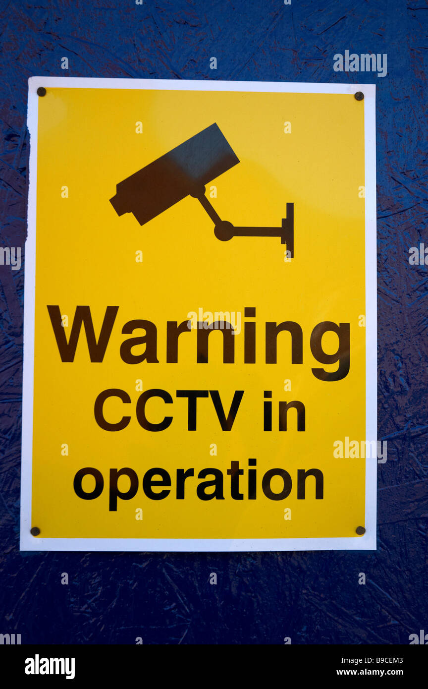 Cctv warning sign hi-res stock photography and images - Alamy