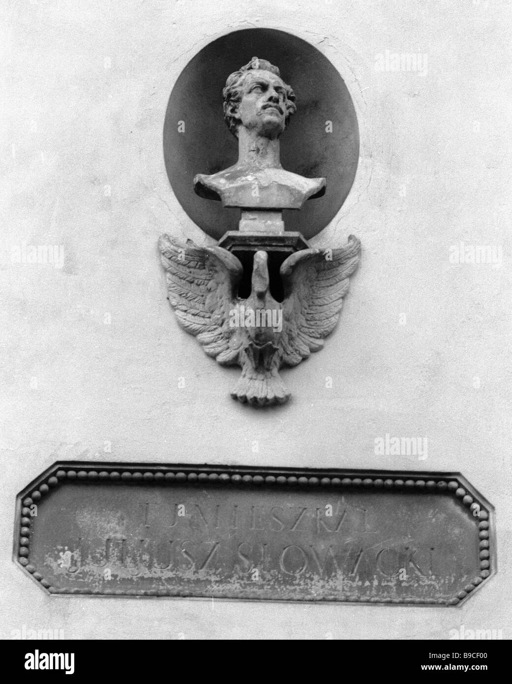 A low relief and bust commemorating Juliusz Slowacki 19th century ...