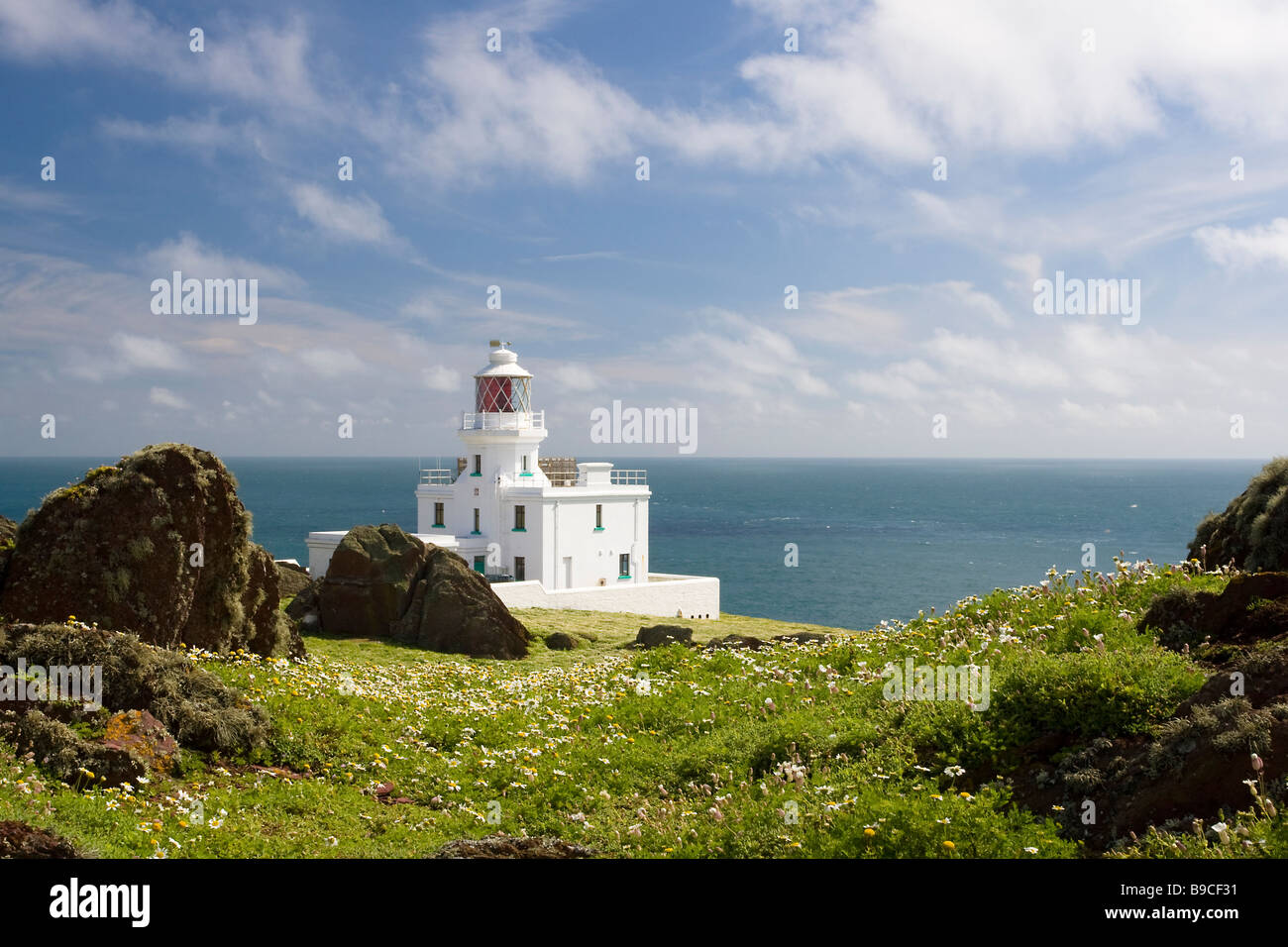 Skokholm Lighthouse Pembrokeshire Wales Stock Photo - Alamy
