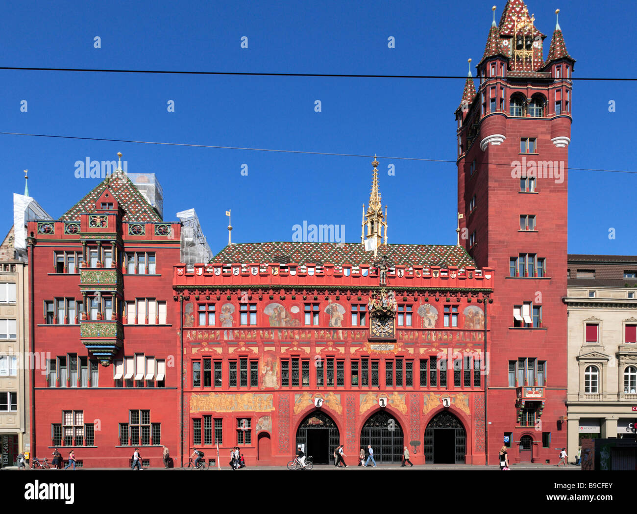 Town hall at market square Basel Canton Basel Stadt Switzerland Stock ...