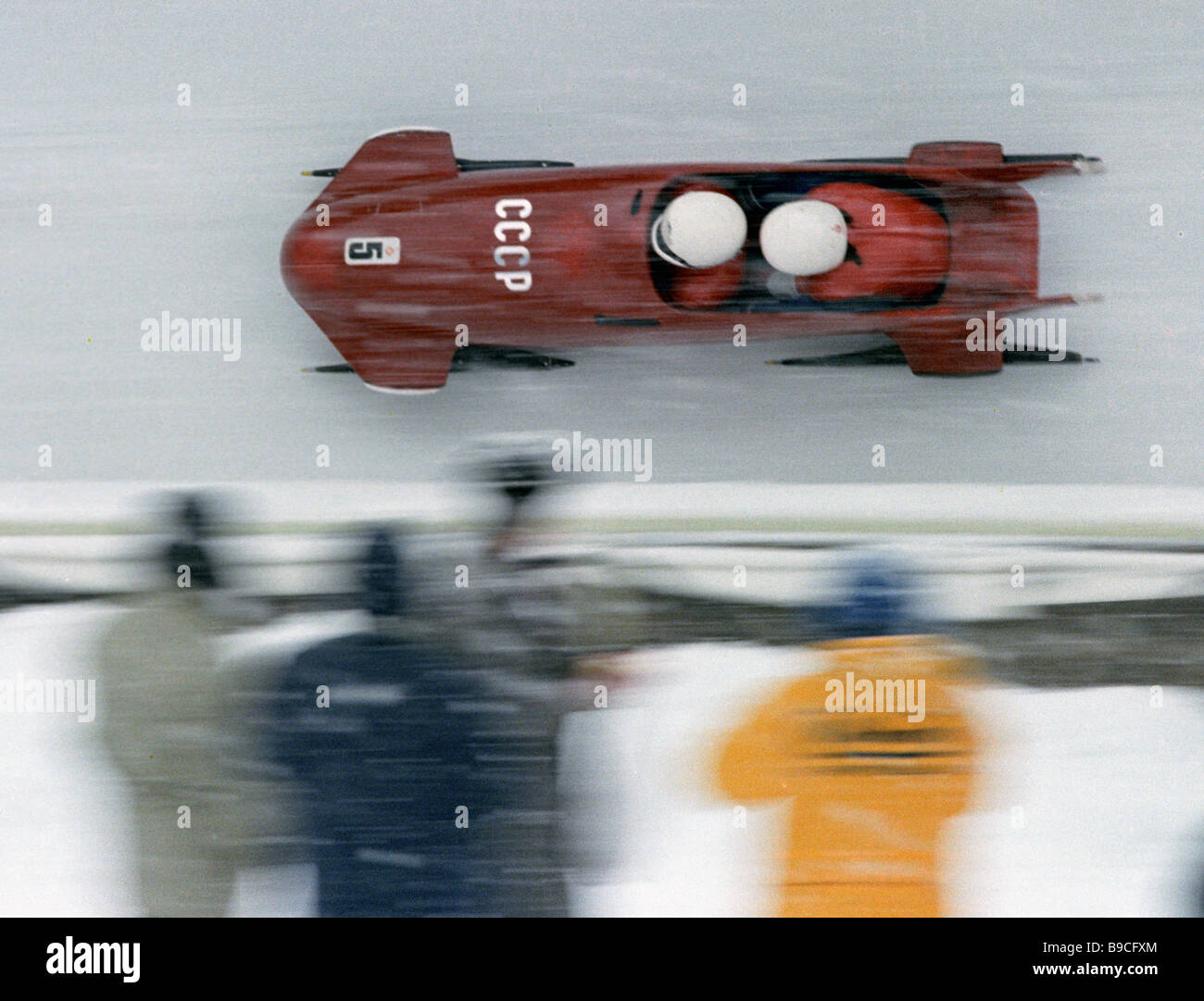 Bob sleigh competitions at the 14th winter Olympic Games Stock Photo ...