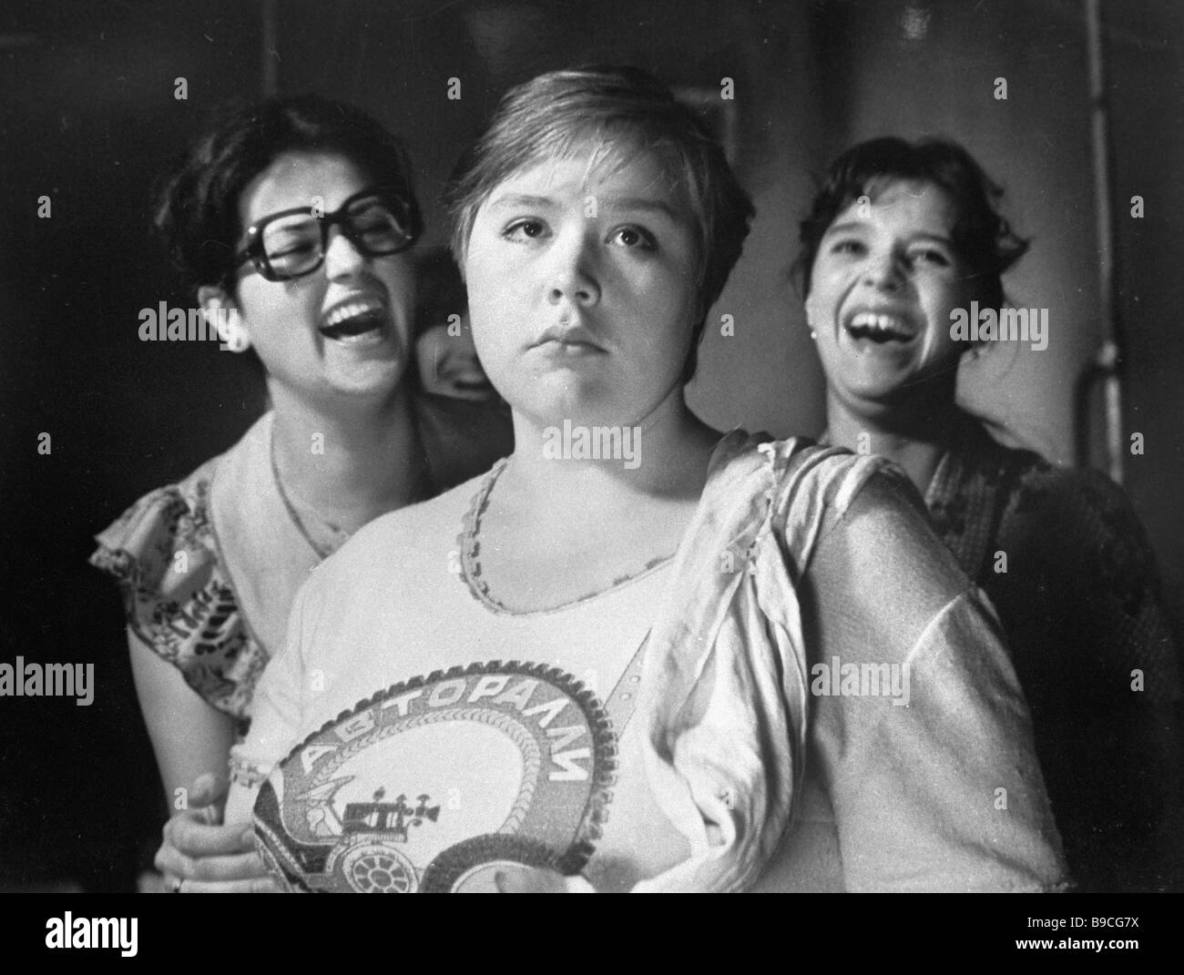 Actress Tatyana Agafonova center in Samson Samsonov s film Singles Are Provided with Hostel ...