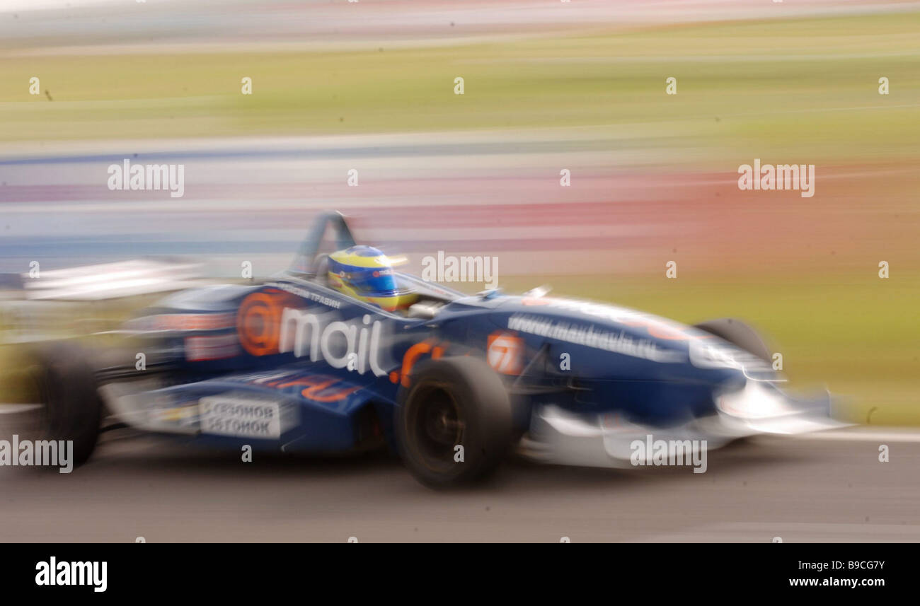 A race car from the Formula Rus qualifying group piloted by Maxim ...