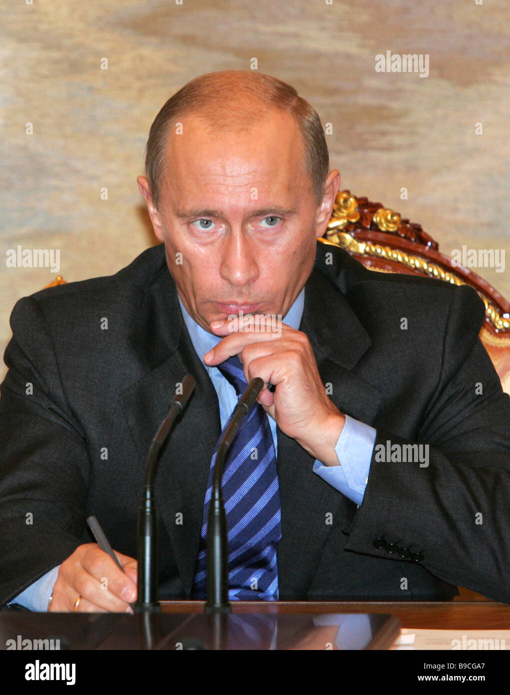 President Vladimir Putin during a Cabinet meeting in the Kremlin Stock ...