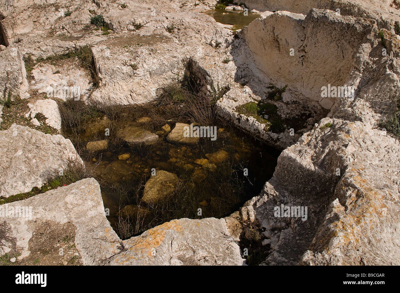 Ancient rock-cut tombs near Pool of Siloam or Shiloah that was fed by ...