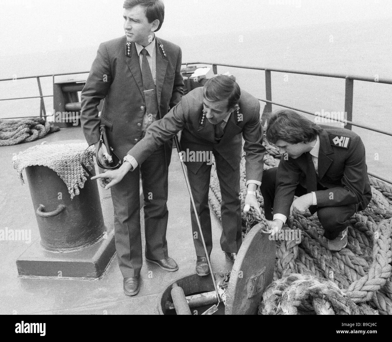 Batumi port customs officers inspect a ship Stock Photo - Alamy