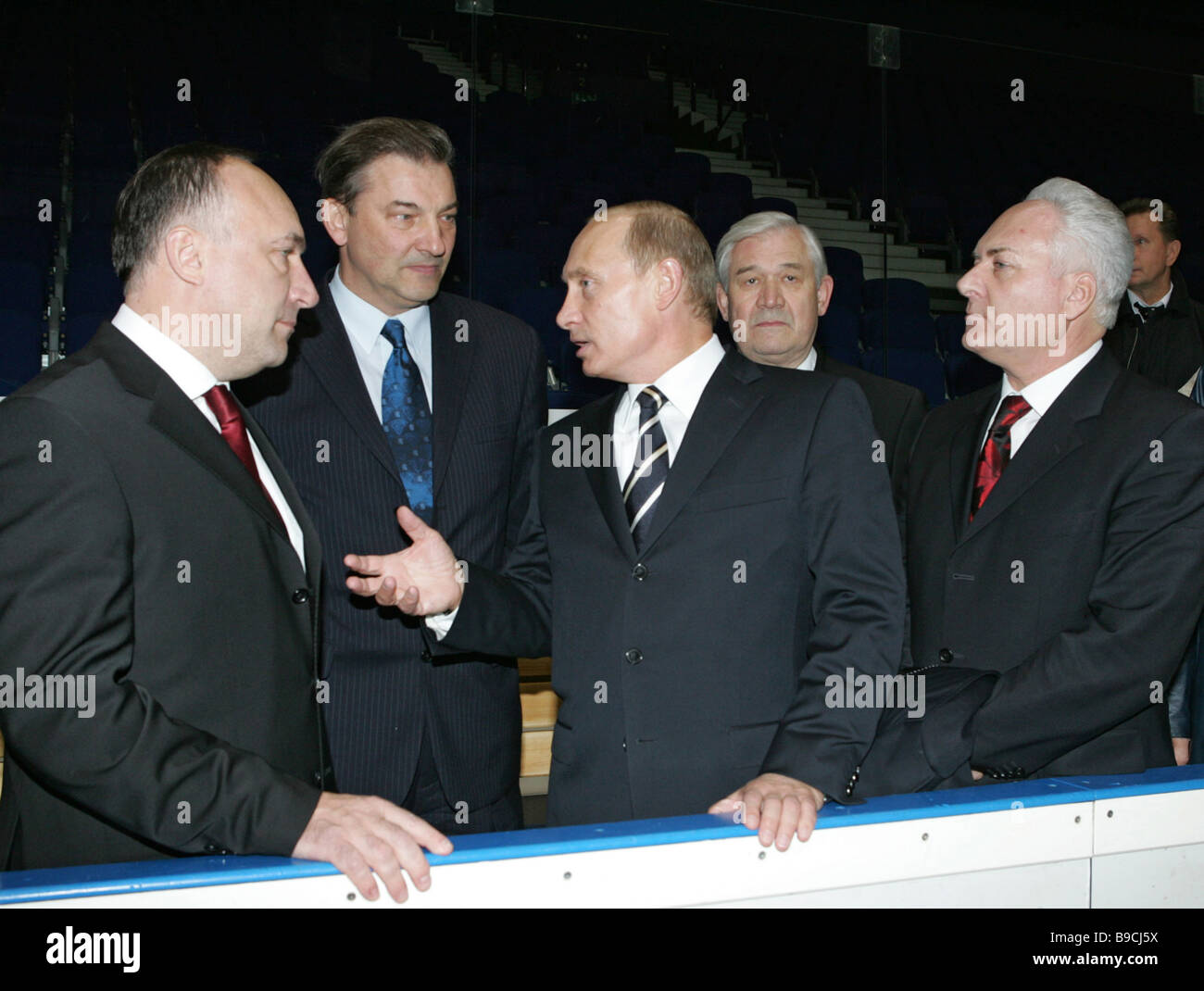 Left to right Yury Yakovlev Lokomotiv Yaroslavl sports club president ...