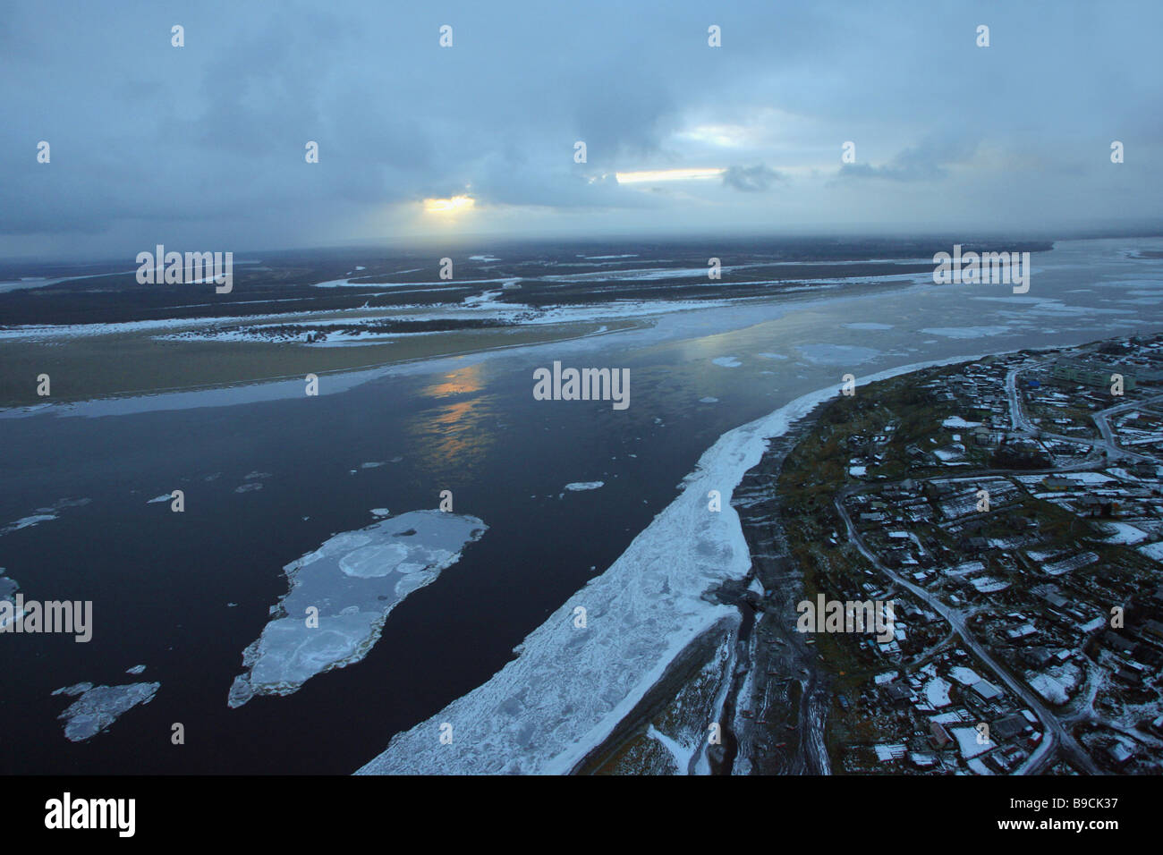The village Ust Usa Stock Photo - Alamy