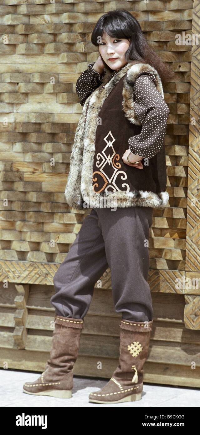 A Fashion House model showing the winter collection Stock Photo - Alamy