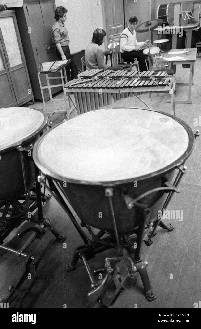 The percussion instruments class of the Moscow Ippolitov Ivanov Music ...