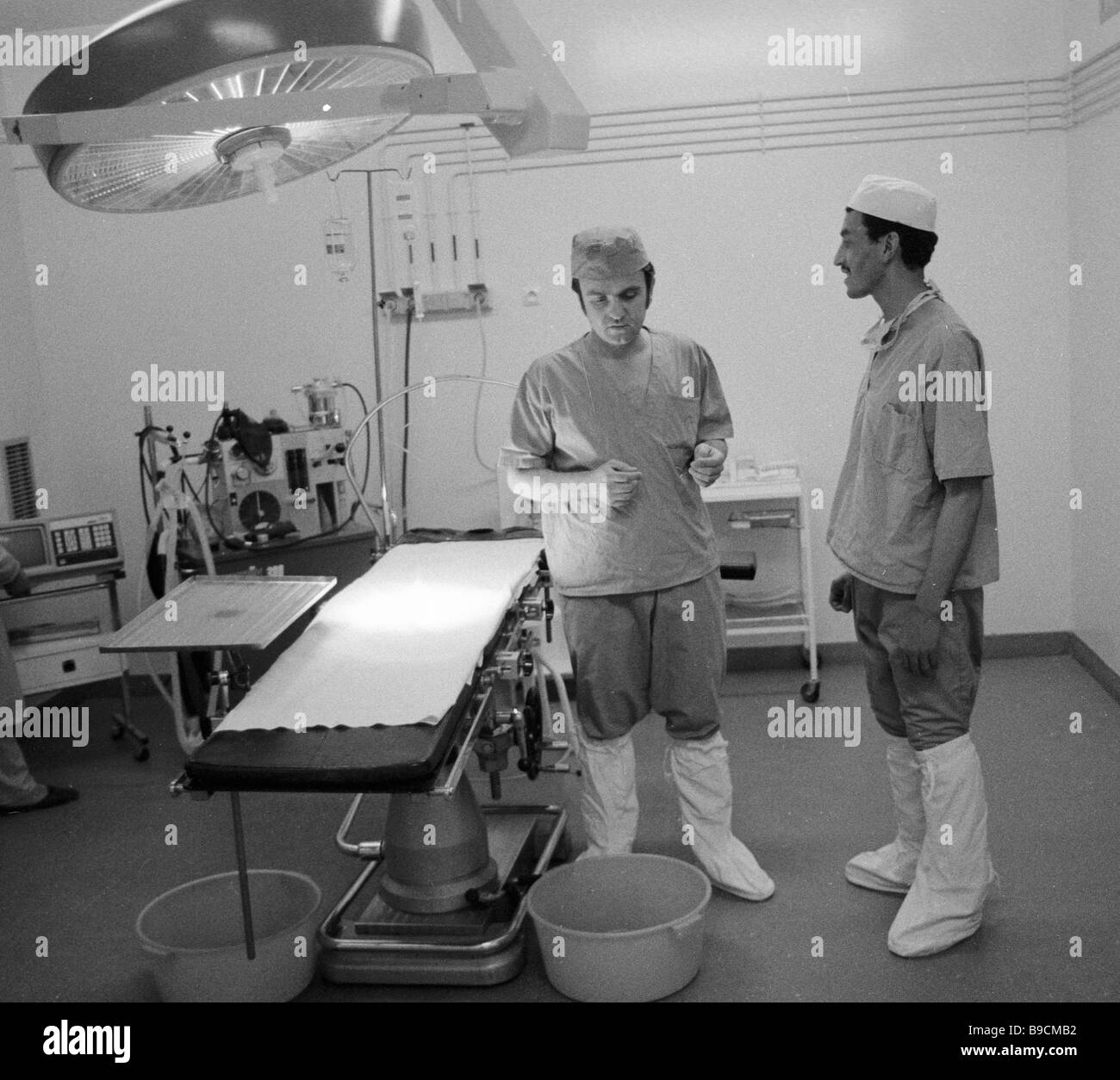 Soviet doctor Viktor Kovov left and assistant surgeon Landar Mejlida ...