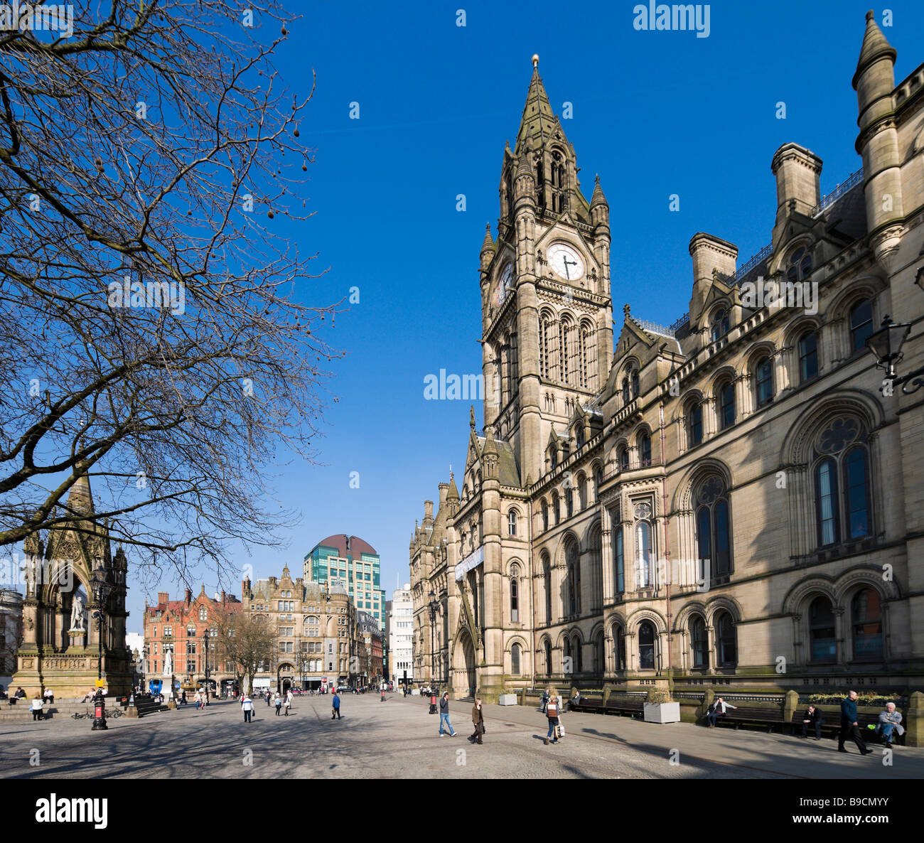 Manchester Town Hall designed by the architect Alfred Waterhouse ...