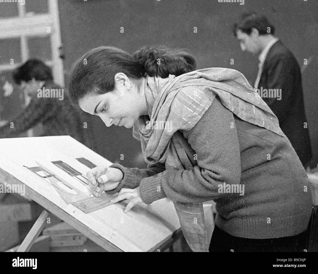 Algerian student at the classes in the Moscow Stroganov Higher ...