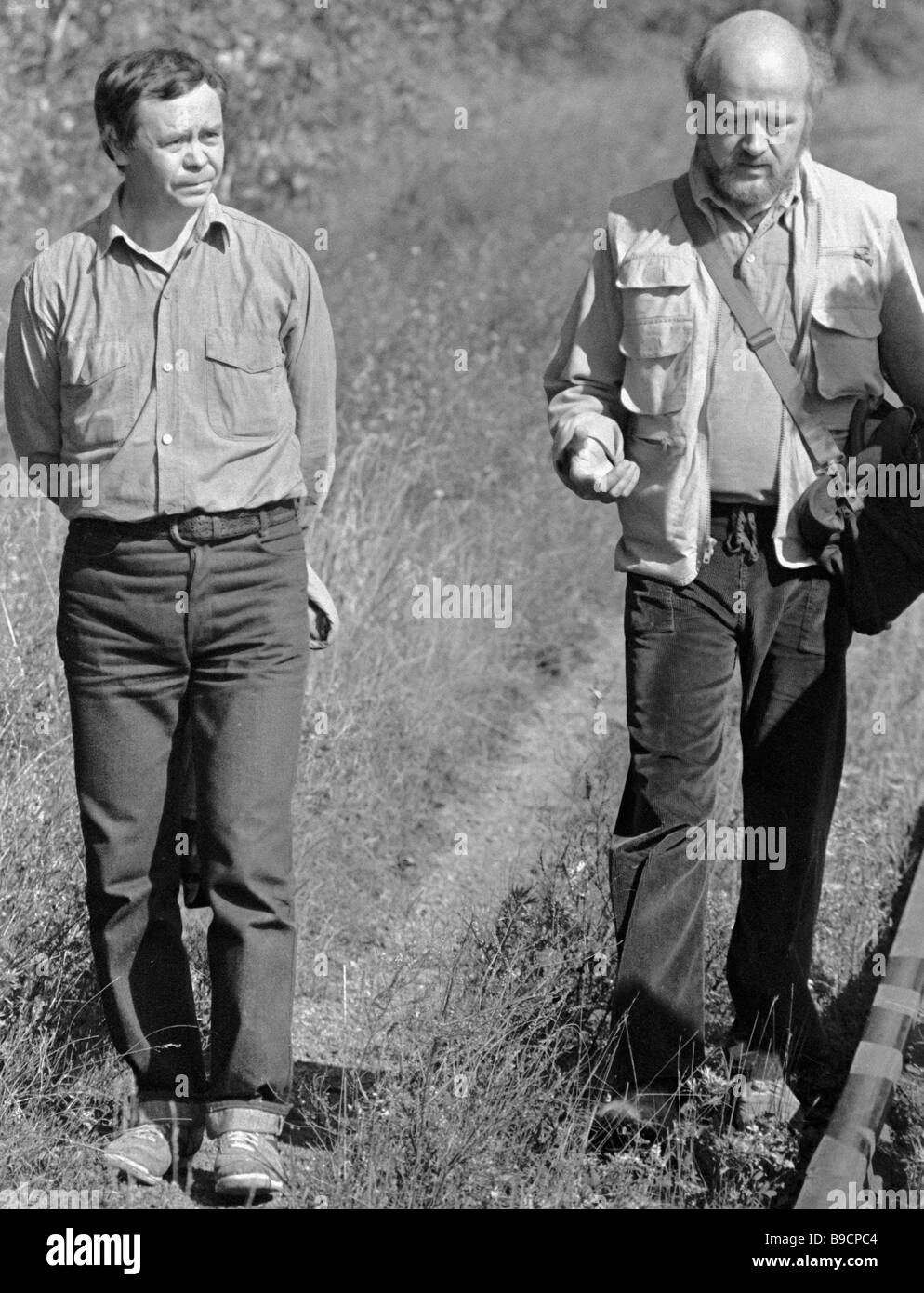 Soviet writer Valentin Rasputin left and American jazz musician Paul ...