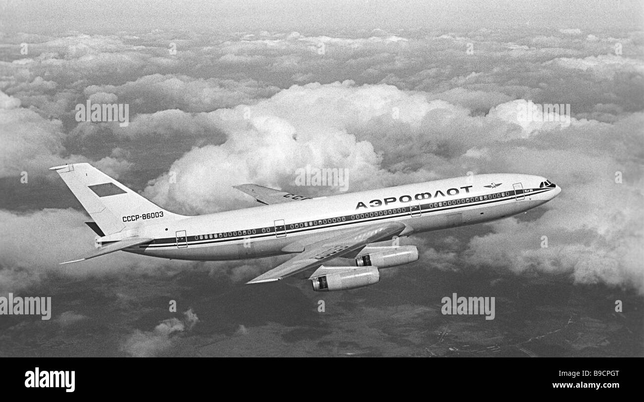 A first Soviet Il 86 wide body aircraft Its speed is 950 km h flight ...