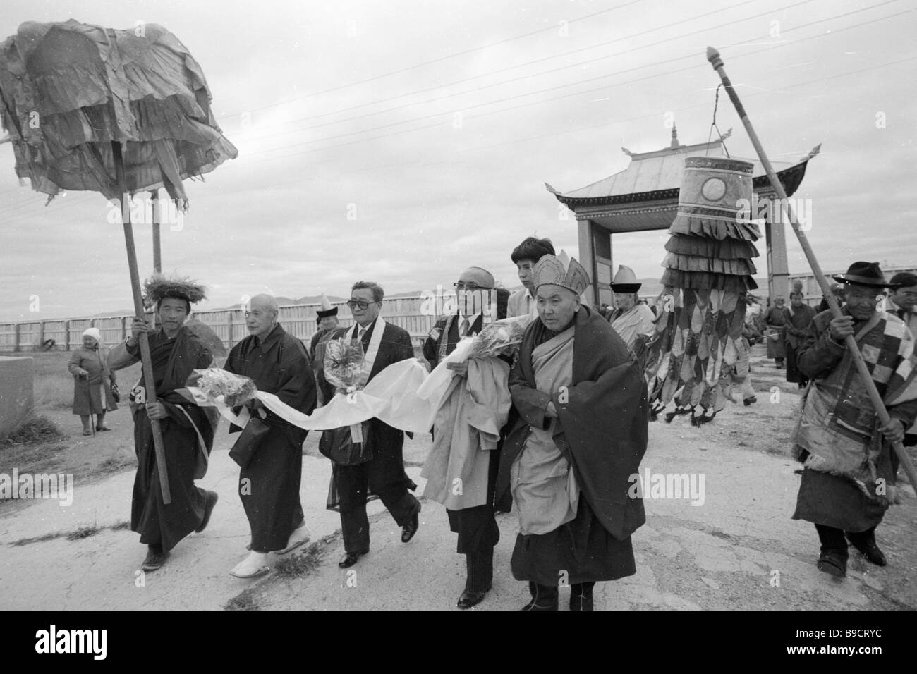 A festive procession at the Ivolgino datsan in honor of Jodo Shin Shu ...