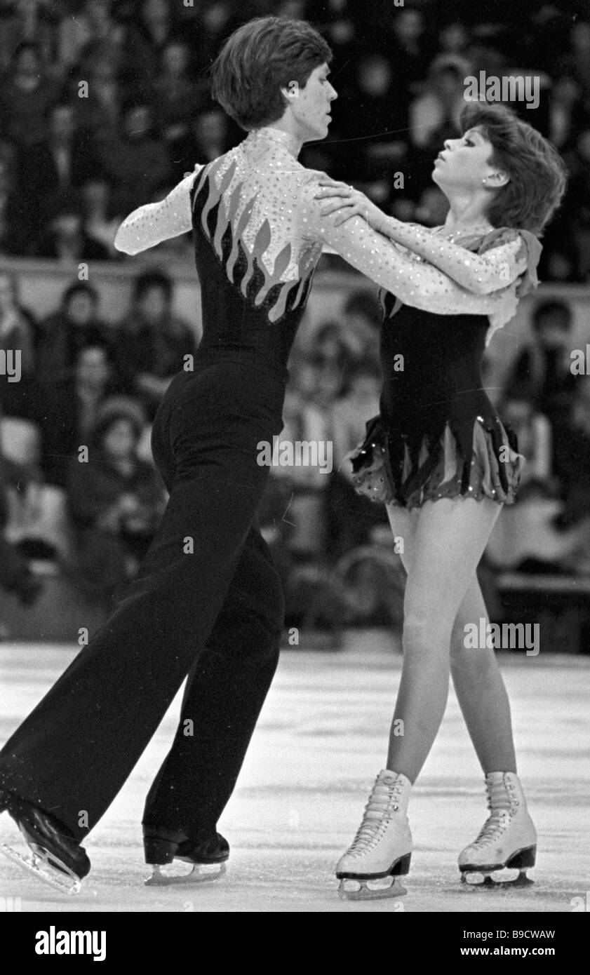 Figure skaters Natalia Bestemyanova right and Andrei Bukin left who won ...