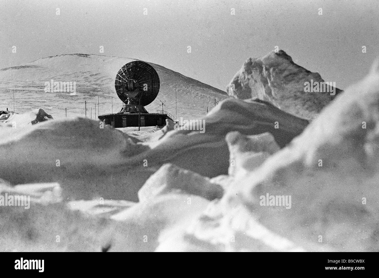 Satellite antenna Tixy village Stock Photo - Alamy