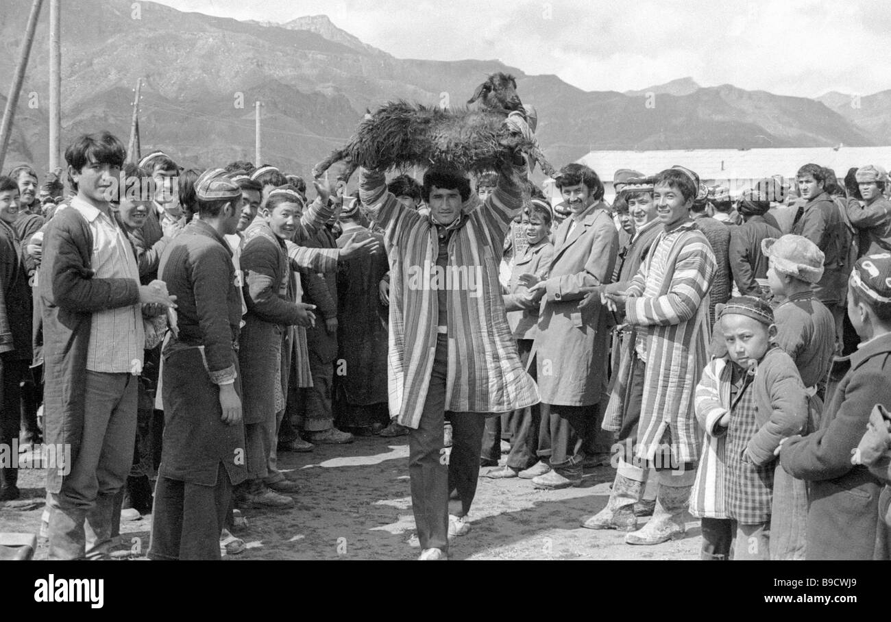 The winner in the gushtingiri wrestling gets a traditional prize a lamb ...