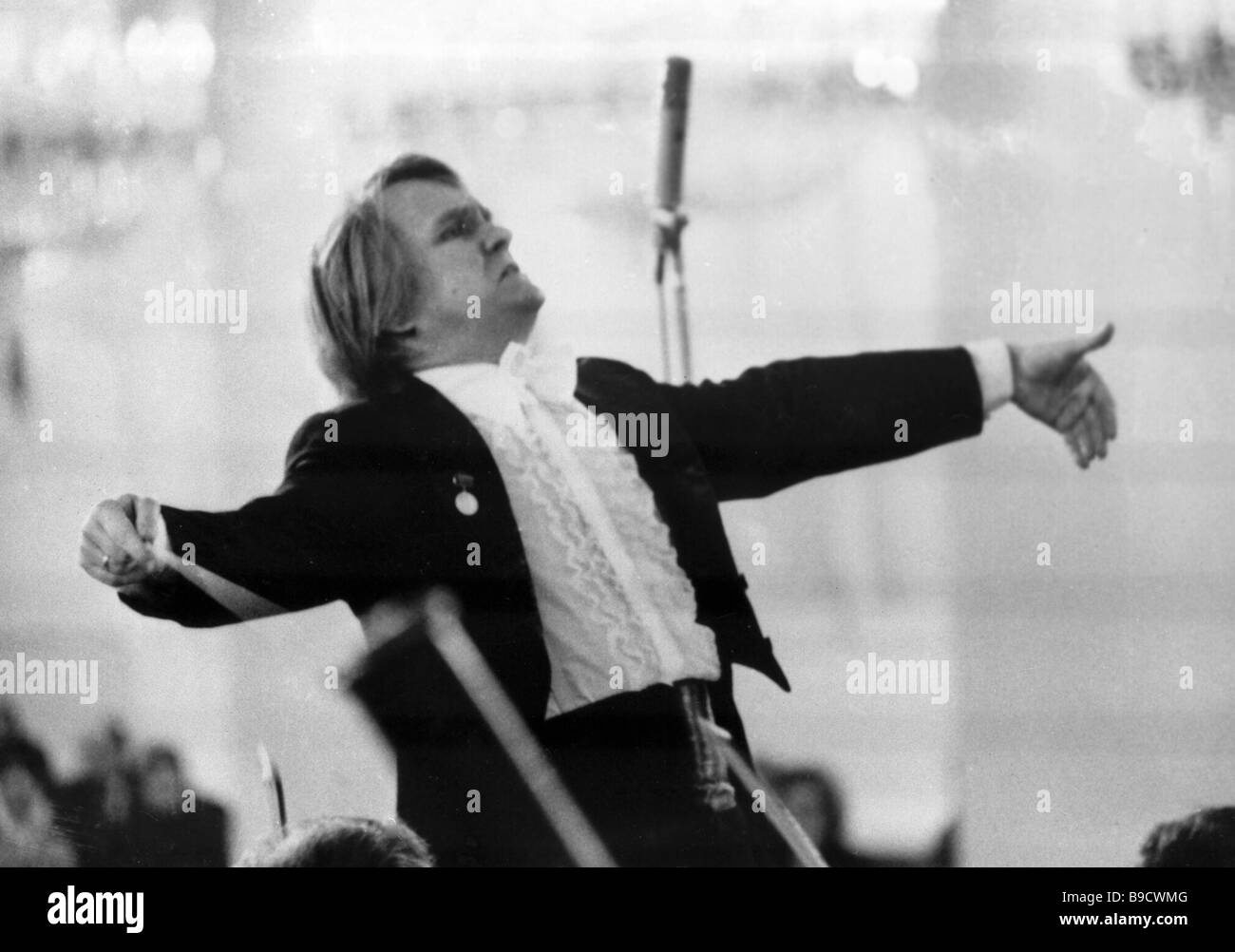 Conductor Vladimir Fedoseyev during performance of symphony orchestra ...