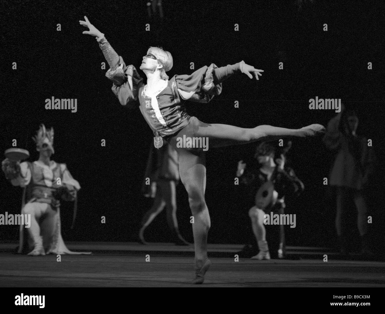 The RSFSR Merited Artist Andris Liepa as Romeo ina scene from Prokofiev ...