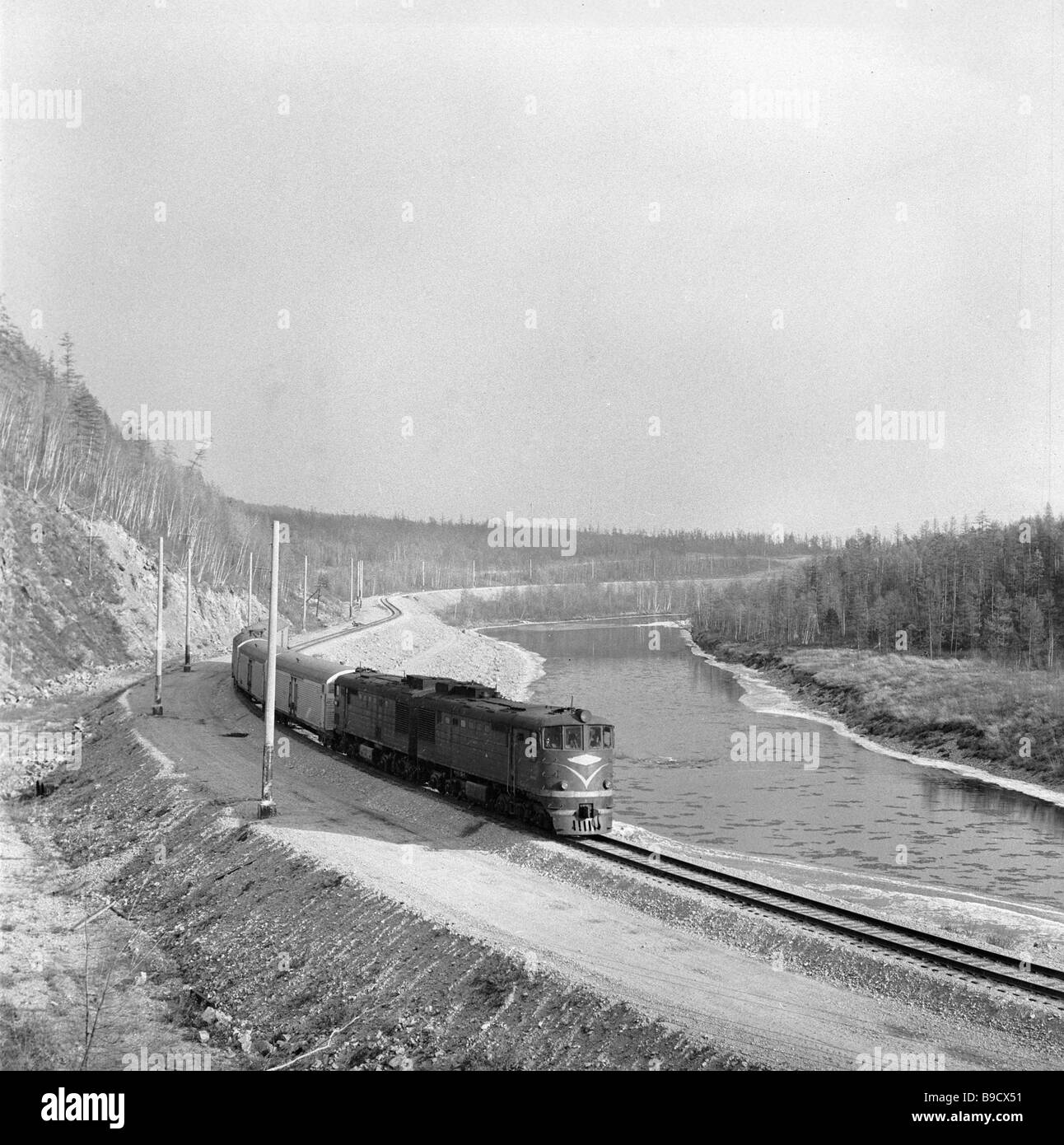 Train on a BAM section Stock Photo - Alamy