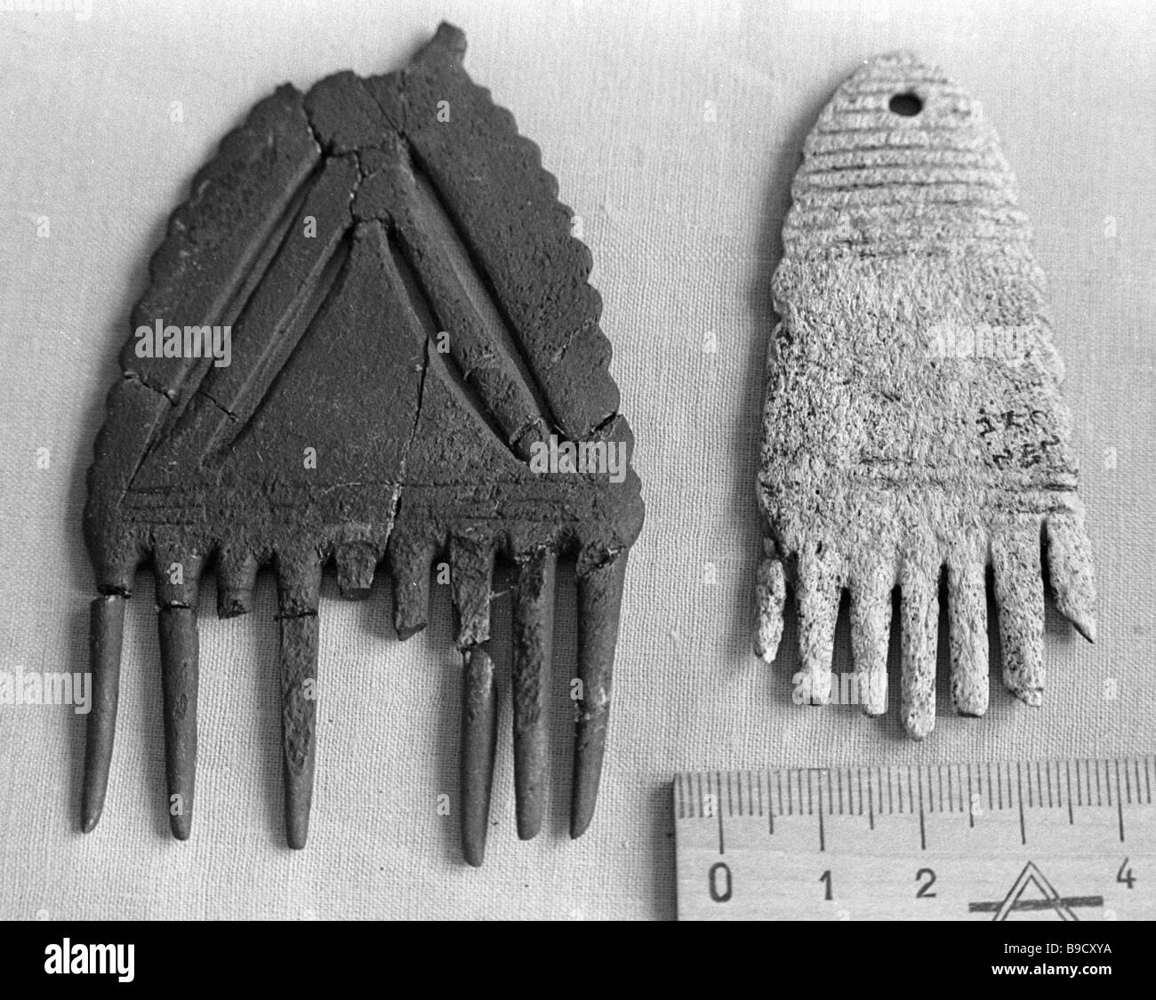 These horn combs were made in the 2nd millennium B C Stock Photo - Alamy