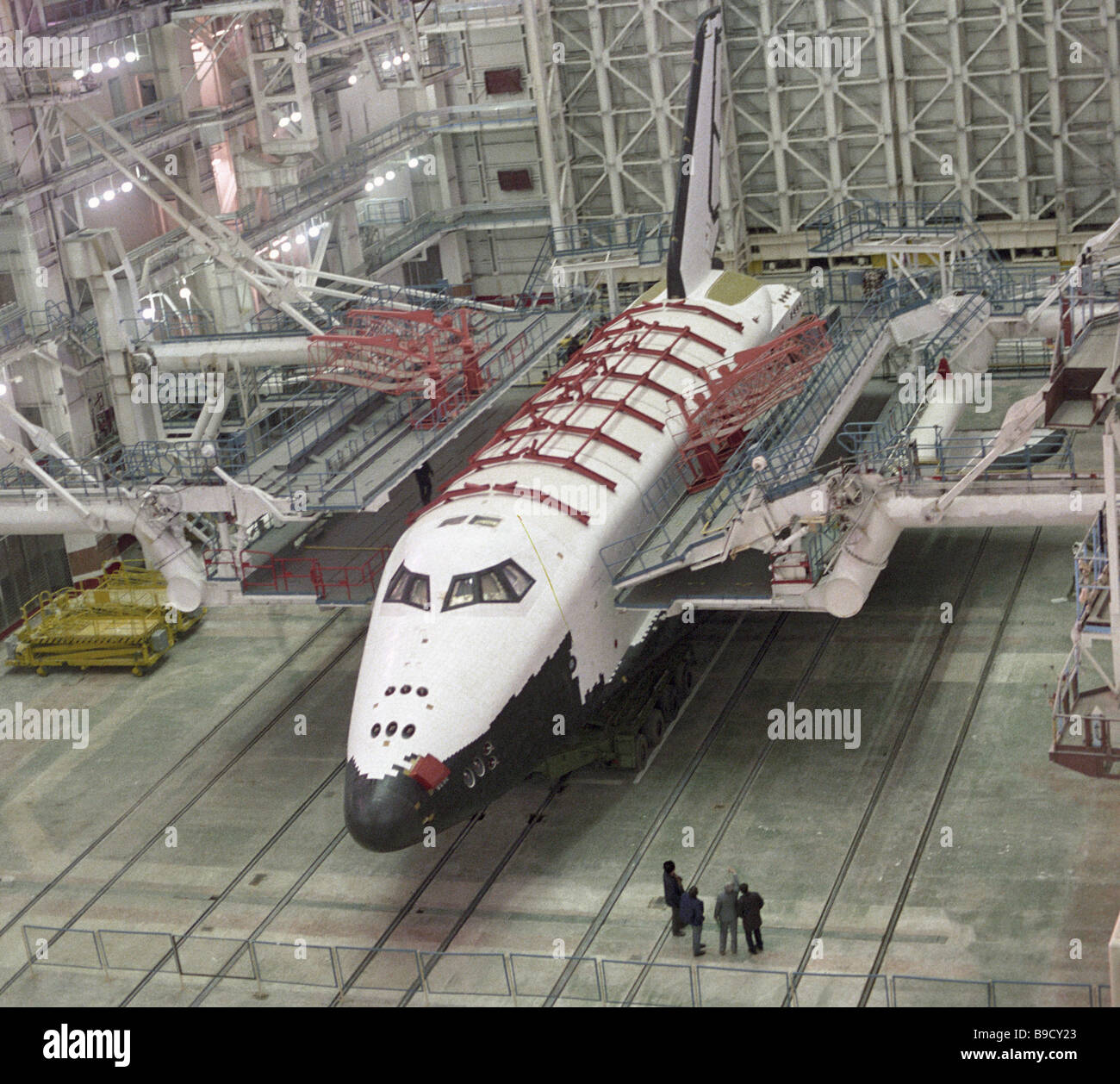 The Buran shuttle orbiter being readied for launch Stock Photo - Alamy