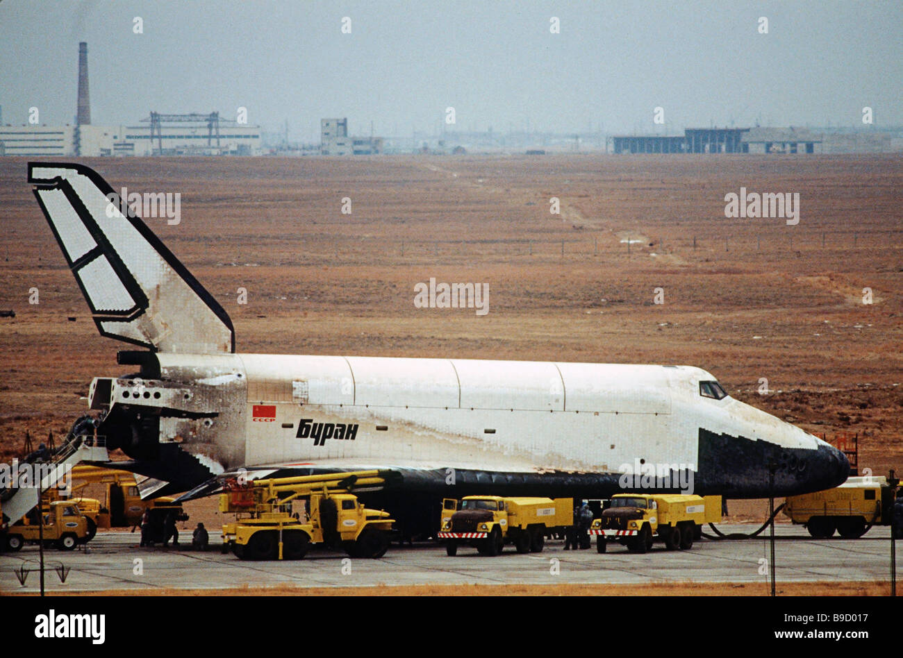 On November 15 1988 the Buran reusable space shuttle landed on the runway of the Baikonur space ...