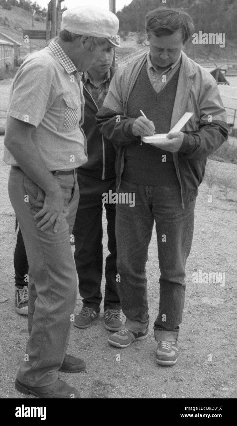 Soviet writer Valentin Rasputin right at Lake Baikal Stock Photo - Alamy