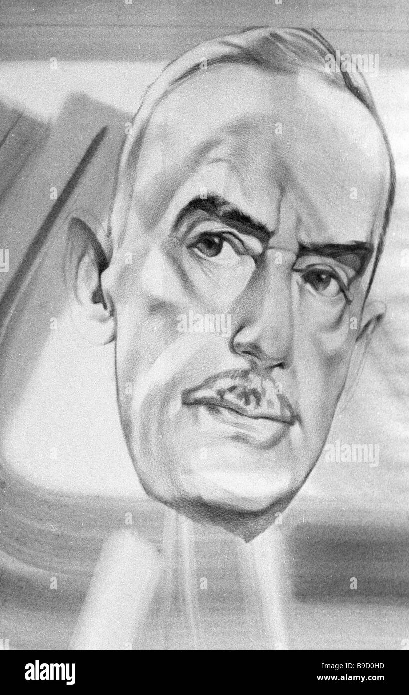 A print on the painting Thomas Mann by Soviet artist Otari Kandaurov ...