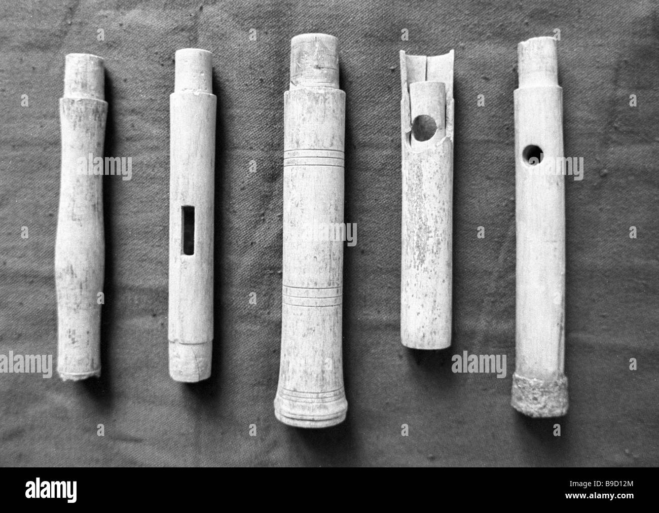Parts of a compound ivory flute made in Graeco Bactria in the Antiquity ...