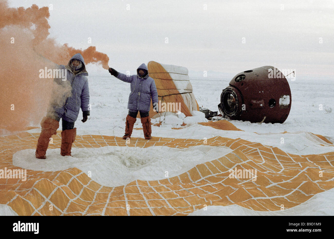 Soviet space pilots participants of the tundra survival experiment with ...