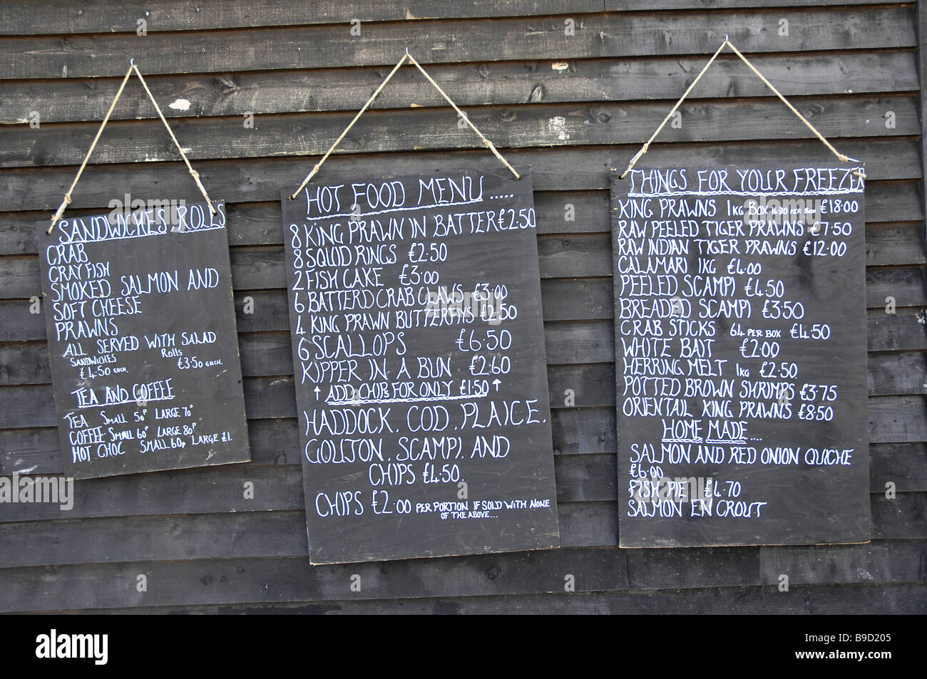 price list outside whitstable fish market for fresh food or the ...
