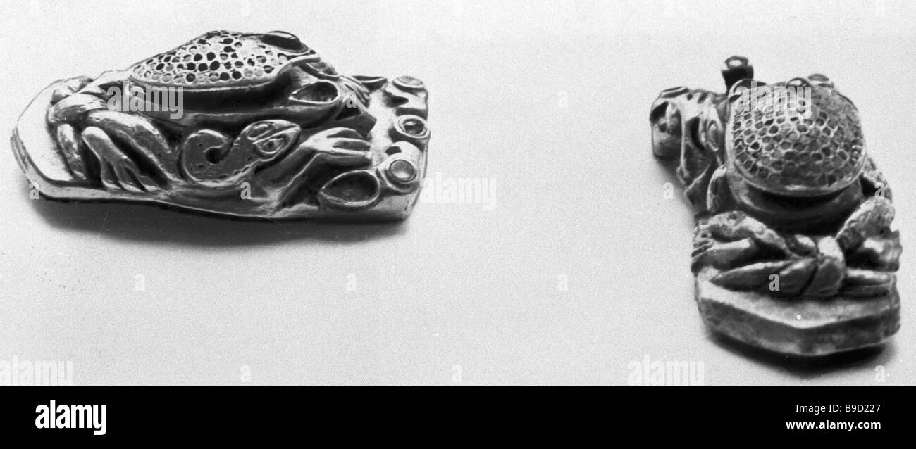 Gold clip with the image of a long eared steppe hedgehog discovered ...
