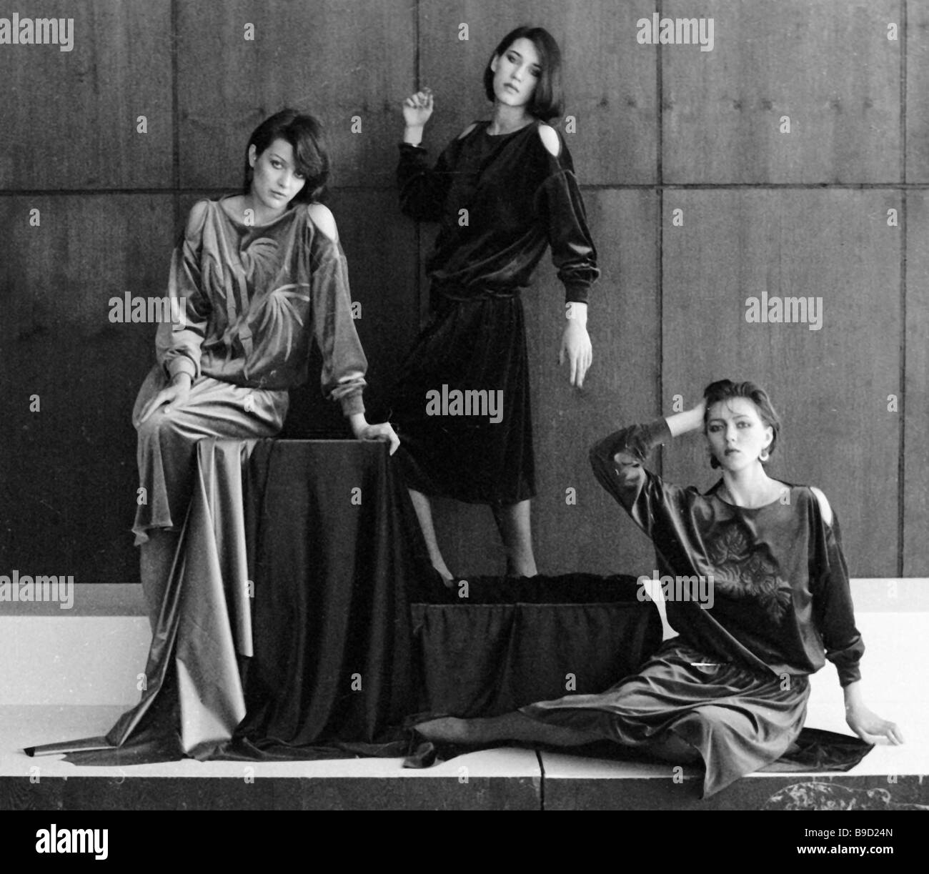 Girls showing models from 1985 spring summer fashion collection in the ...