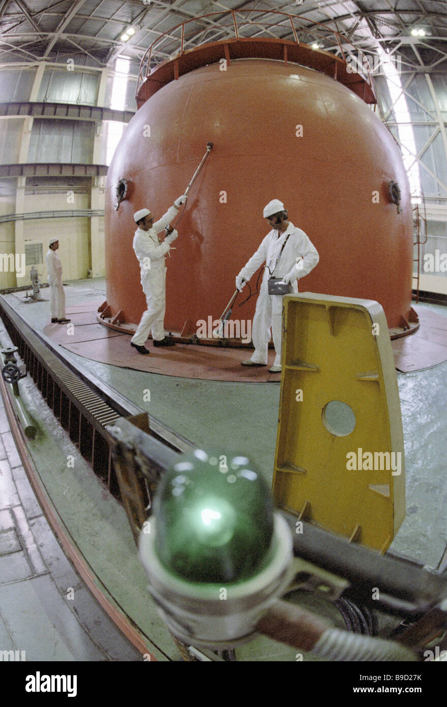 Radiation monitors finish inspecting the hall after nuclear fuel ...