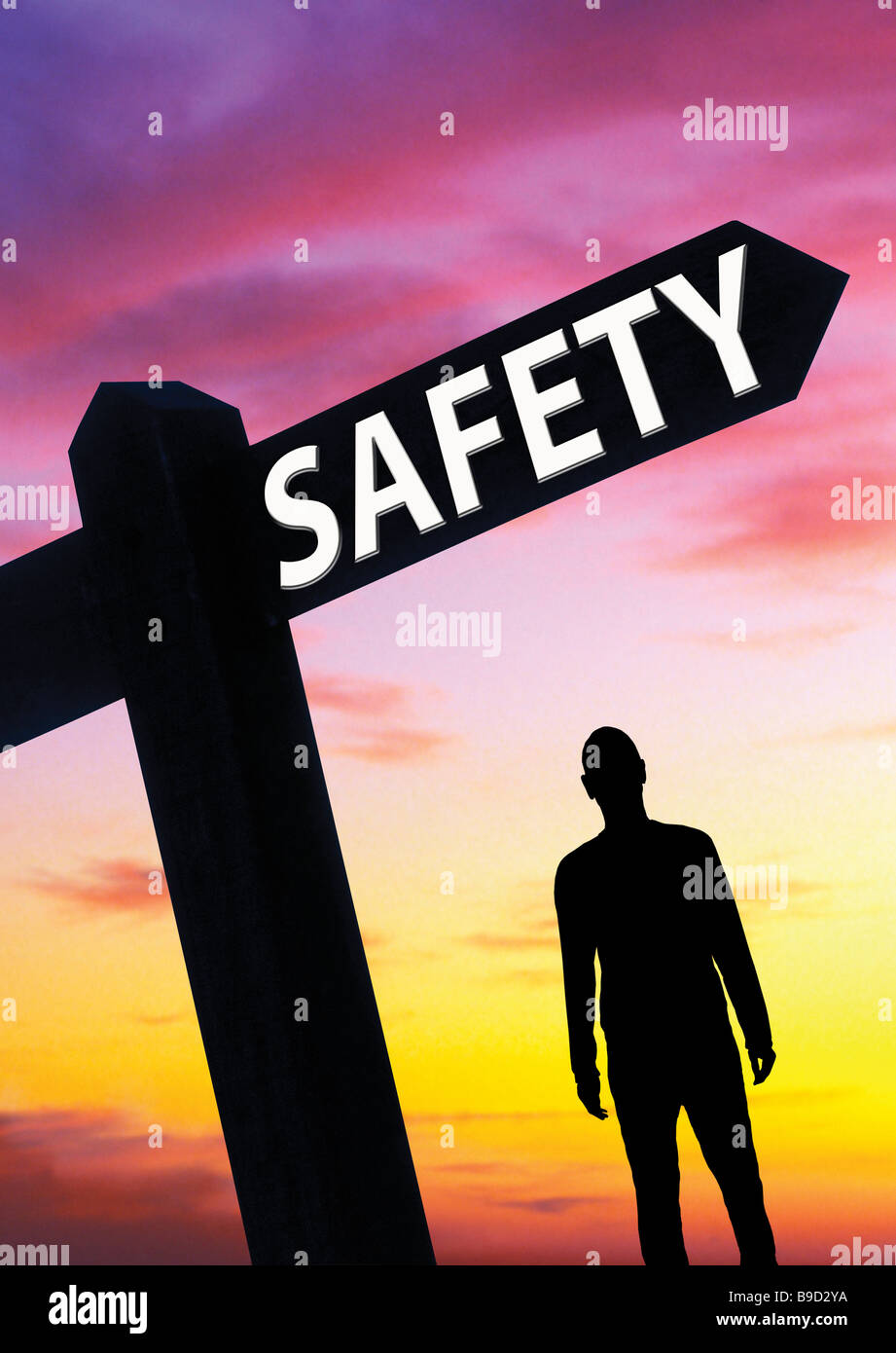 man looking for safety Stock Photo - Alamy