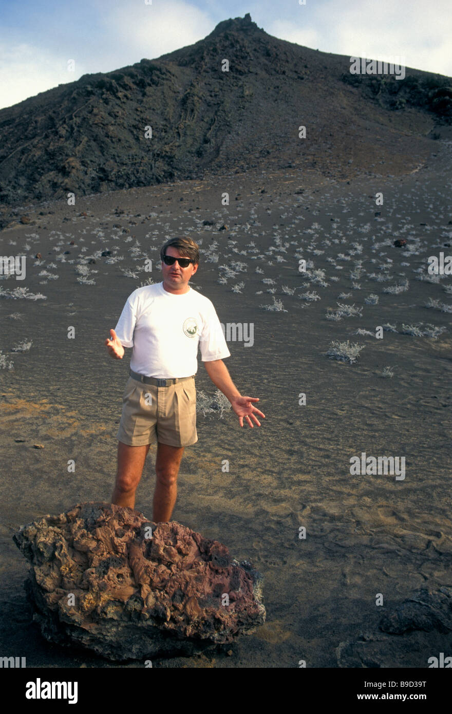 tour guide, pyroclastic plug, volcanic cone, Bartolome Island ...