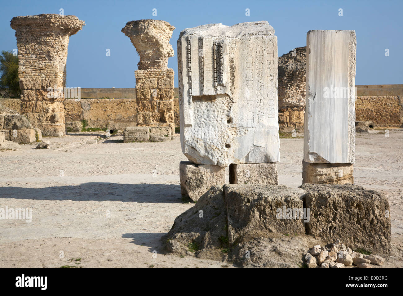 Landscape view of Roman ruins at Antonine Baths, Carthage, Tunisia ...