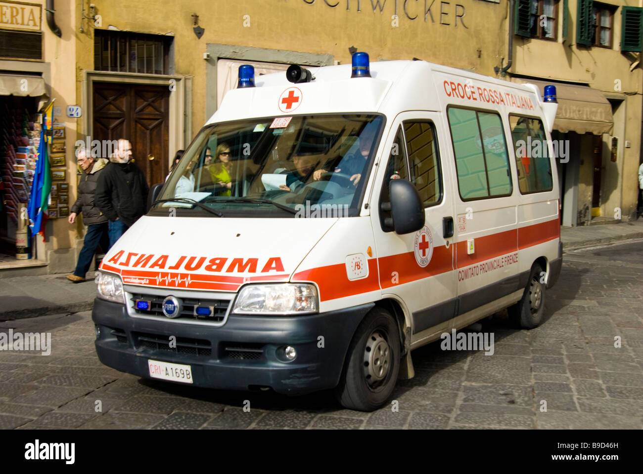 Ambulance in Florence Italy Stock Photo - Alamy