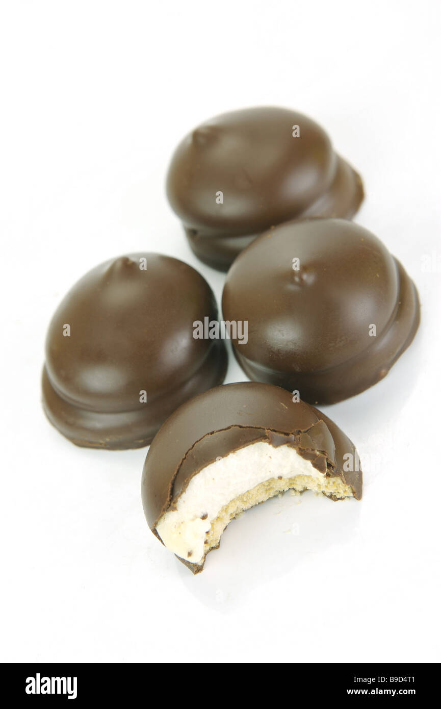 Marshmallow Biscuits isolated against a white background Stock Photo ...