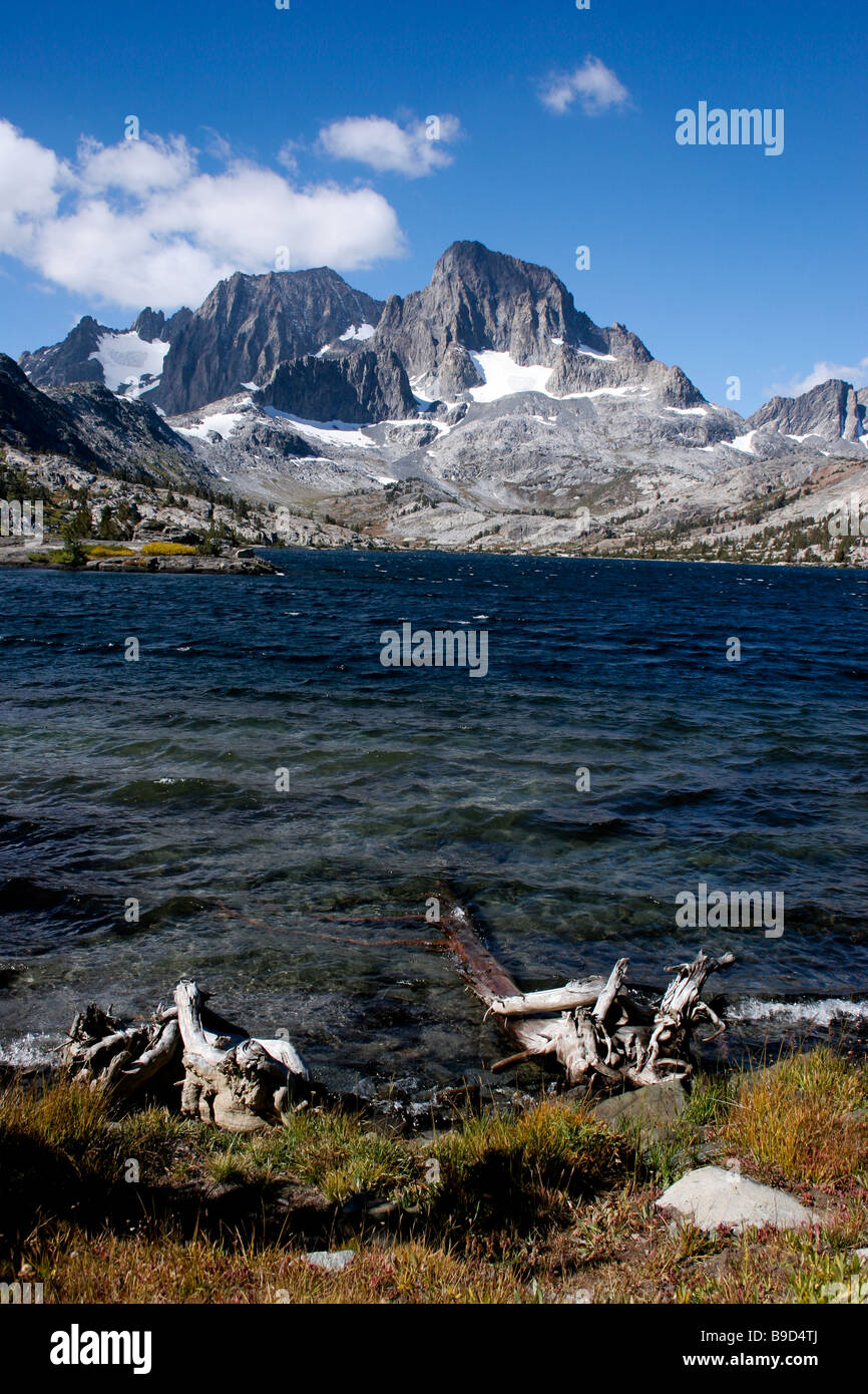 Day 6 Banner Peak Thousand Islands Lake area Super windy day Stock ...
