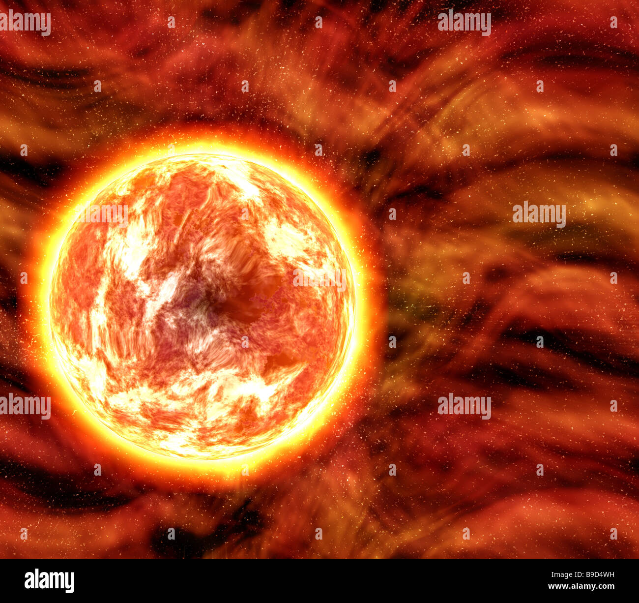 great image of a sun or lava planet in space Stock Photo - Alamy