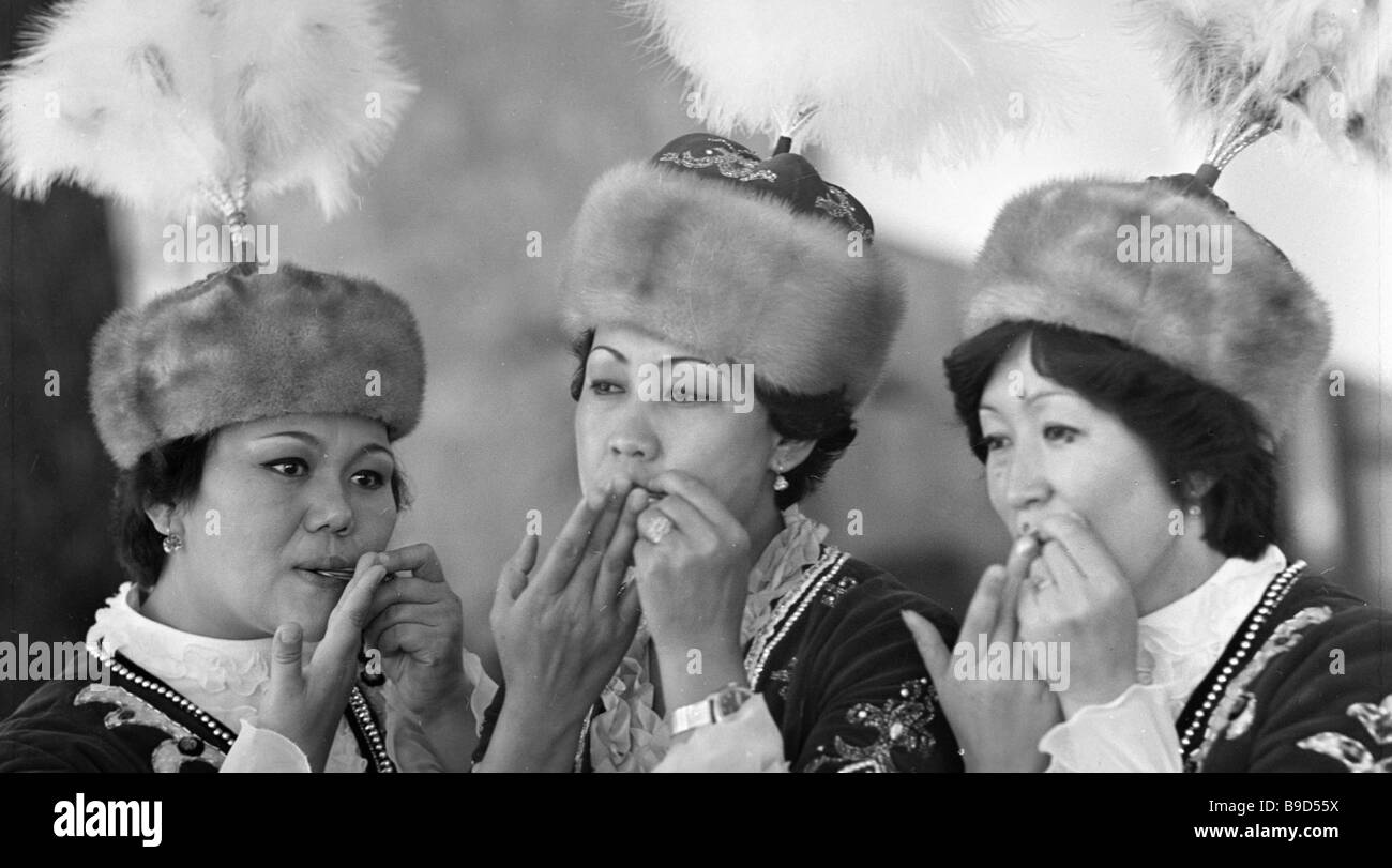 The Kyrgyz State Philharmonic Society temir komuz folk mouth organ trio ...