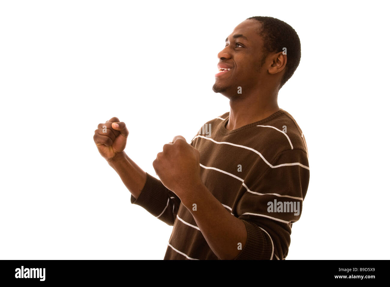 young african men showing his happiness isolated on white Stock Photo ...